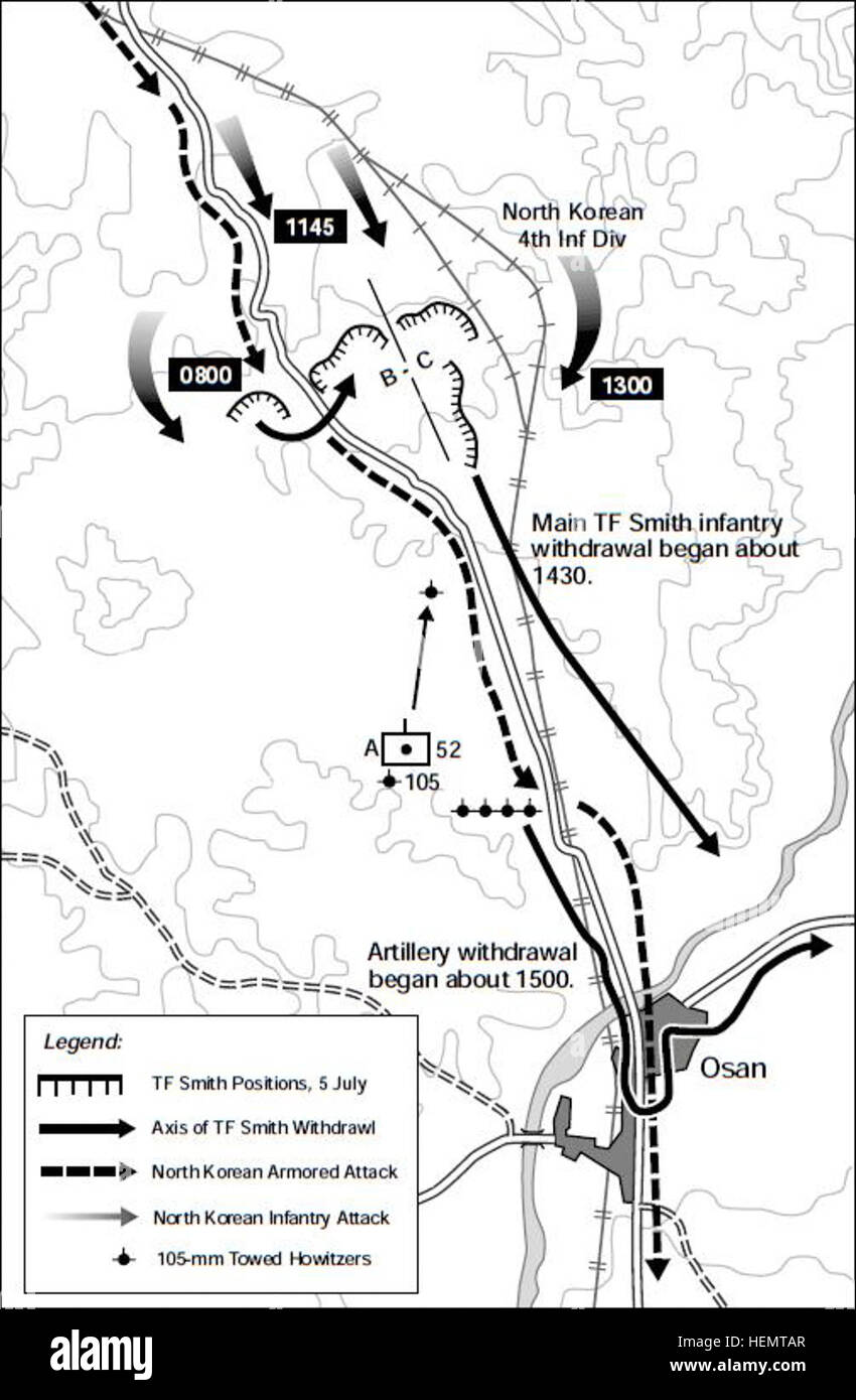 Battle of Osan Map Stock Photo - Alamy