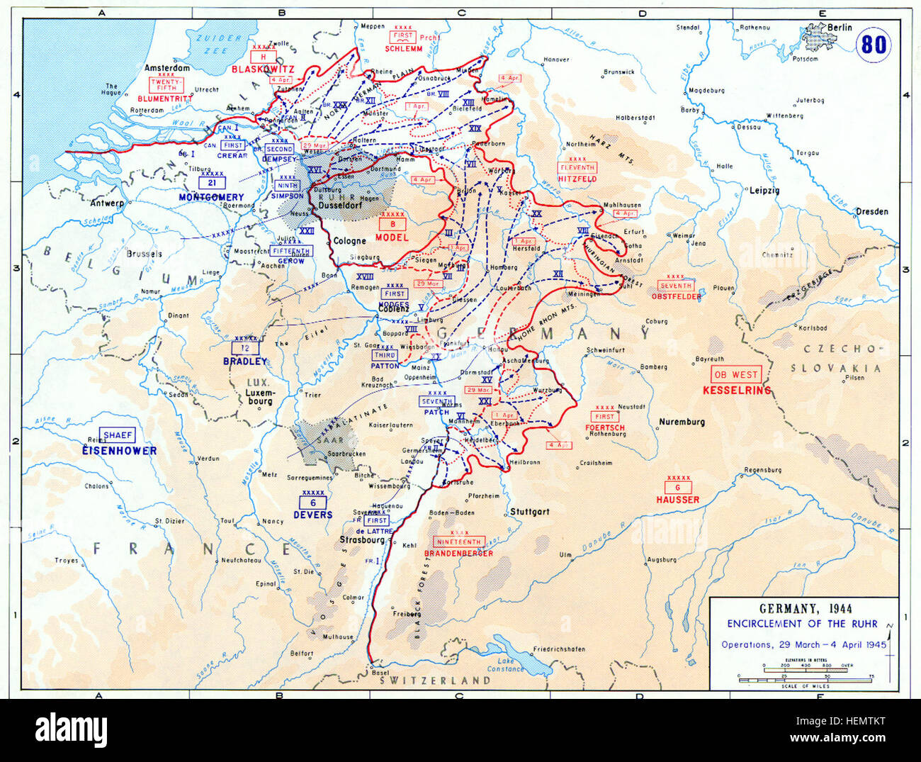 The encirclement of the Ruhr in World War II was a strategic military ...