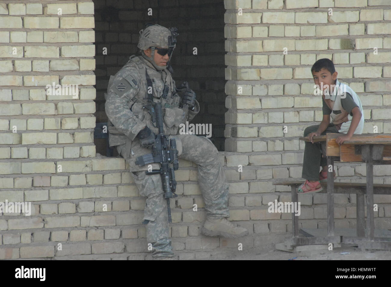 U.S. Army Soldier assigned to Headquarters and Headquarters Company, 1/ ...