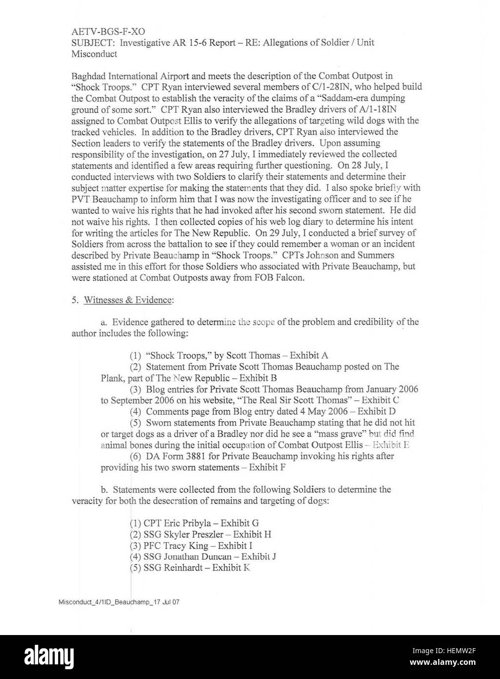 Investigative AR 15-6 Report - RE Allegations of Soldier - Unit ...