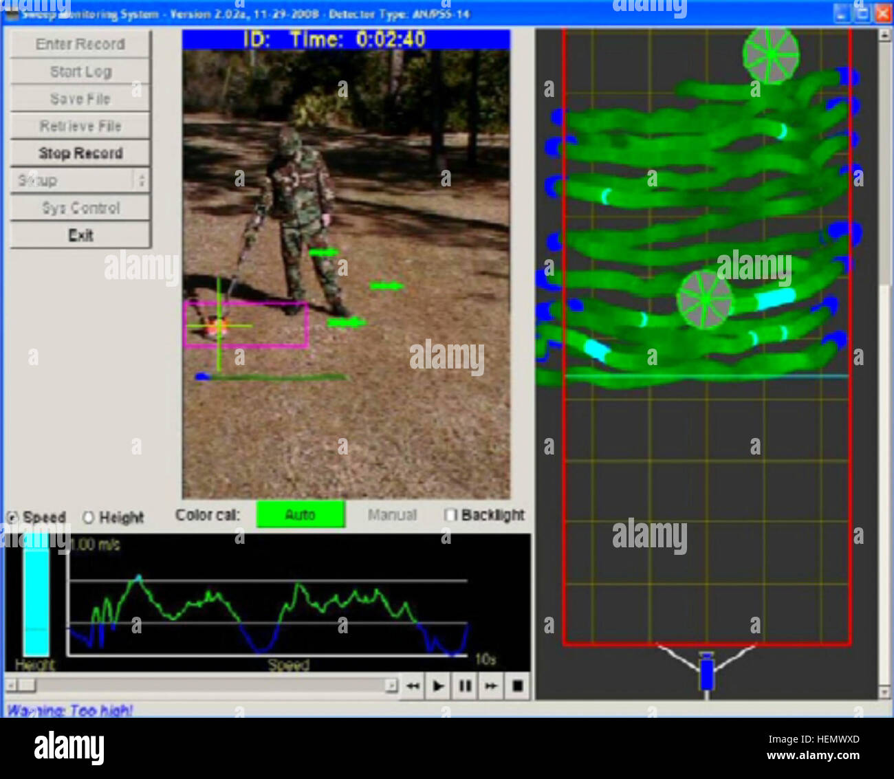 Sweep Monitoring System (SMS) v.2.02a Visual Interface Stock Photo - Alamy