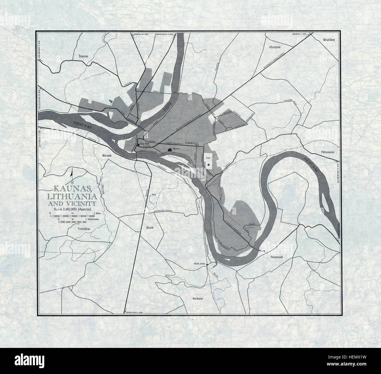 Kaunas map hi-res stock photography and images - Alamy