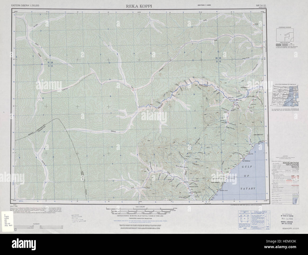 USSR map NM 54-10 Reka Koppi Stock Photo - Alamy
