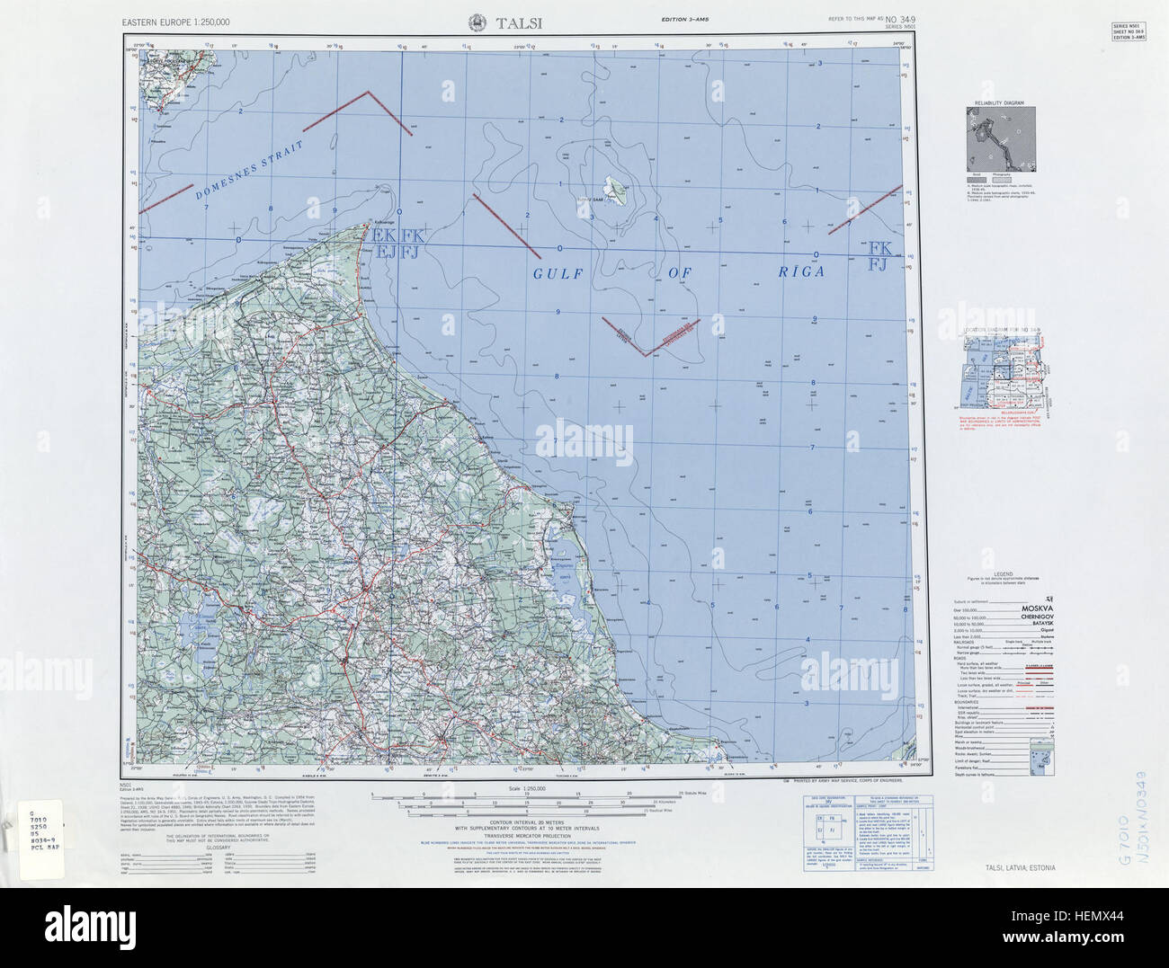 This USSR military map, labeled No. 34-9 Talsi, depicts terrain, roads ...
