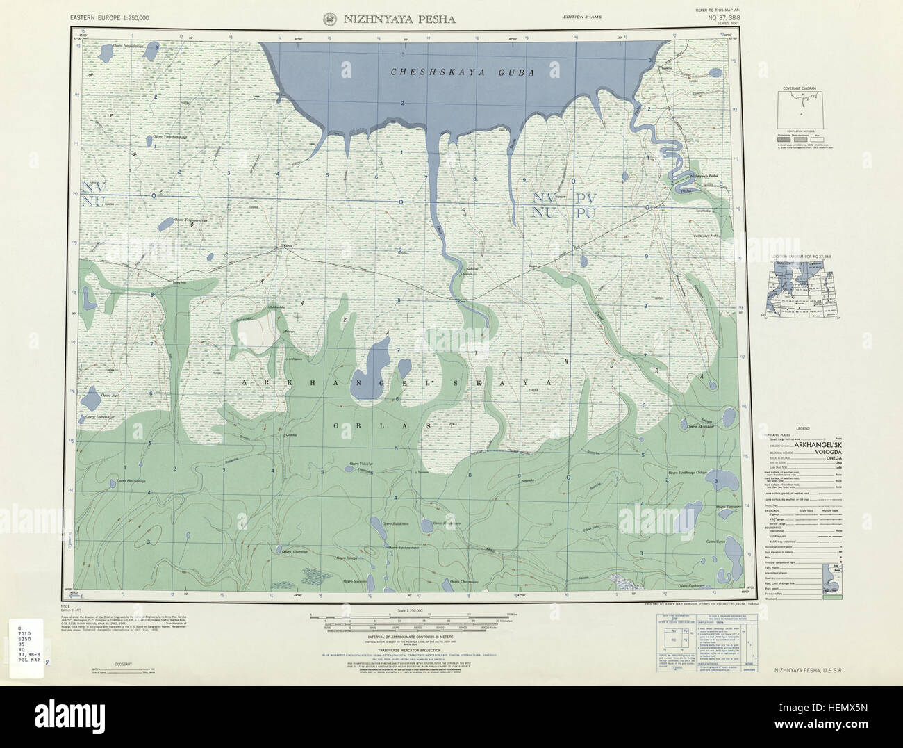 USSR map NQ 37-8 Nizhnyaya Pesha Stock Photo - Alamy