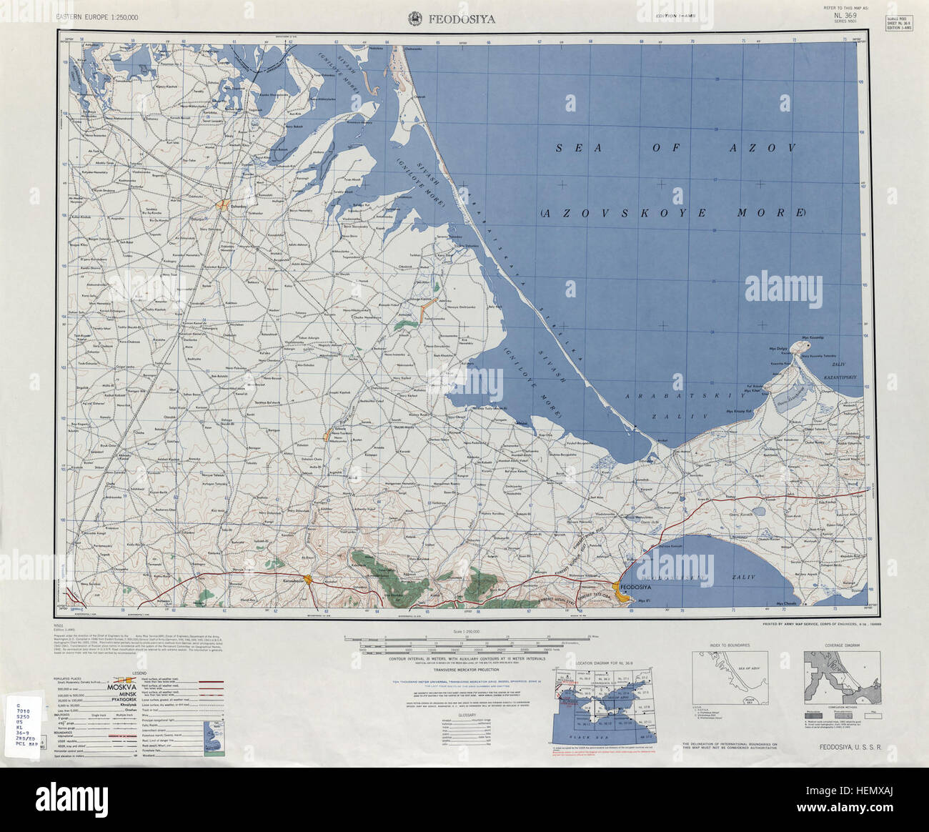 USSR map NL 36-9 Feodosiya Stock Photo - Alamy