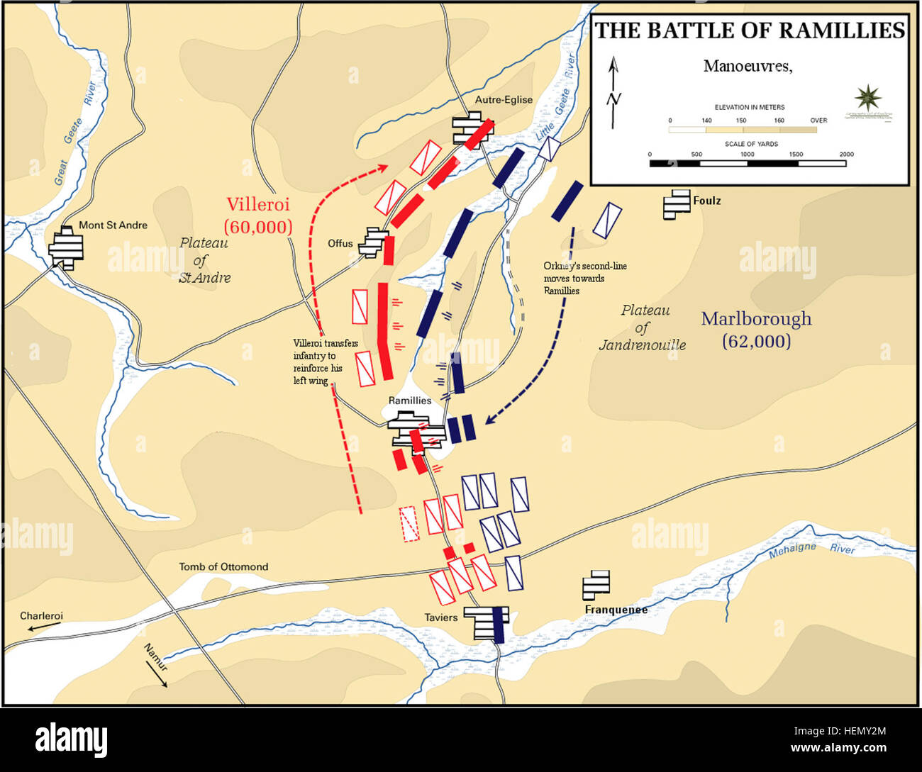 Battle of Ramillies Manoeuvres Stock Photo - Alamy