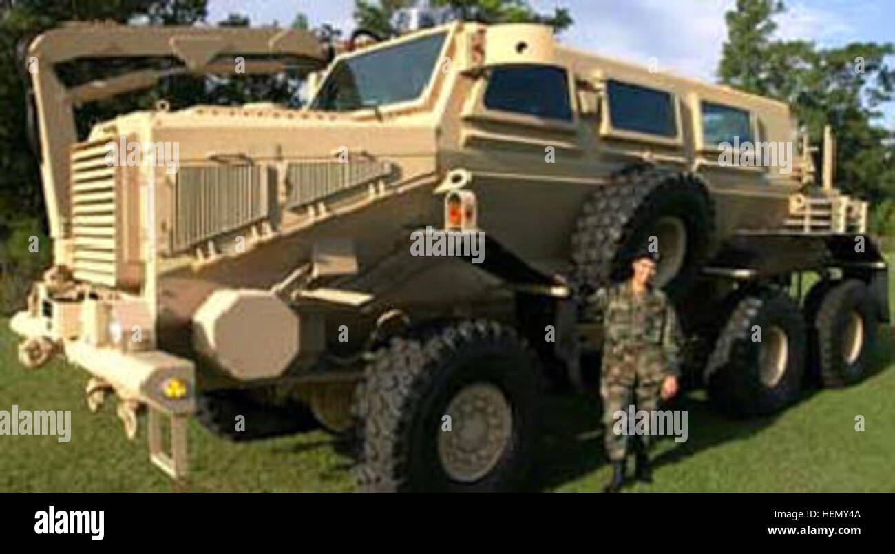 Buffalo mine-protected vehicle and GI Stock Photo - Alamy