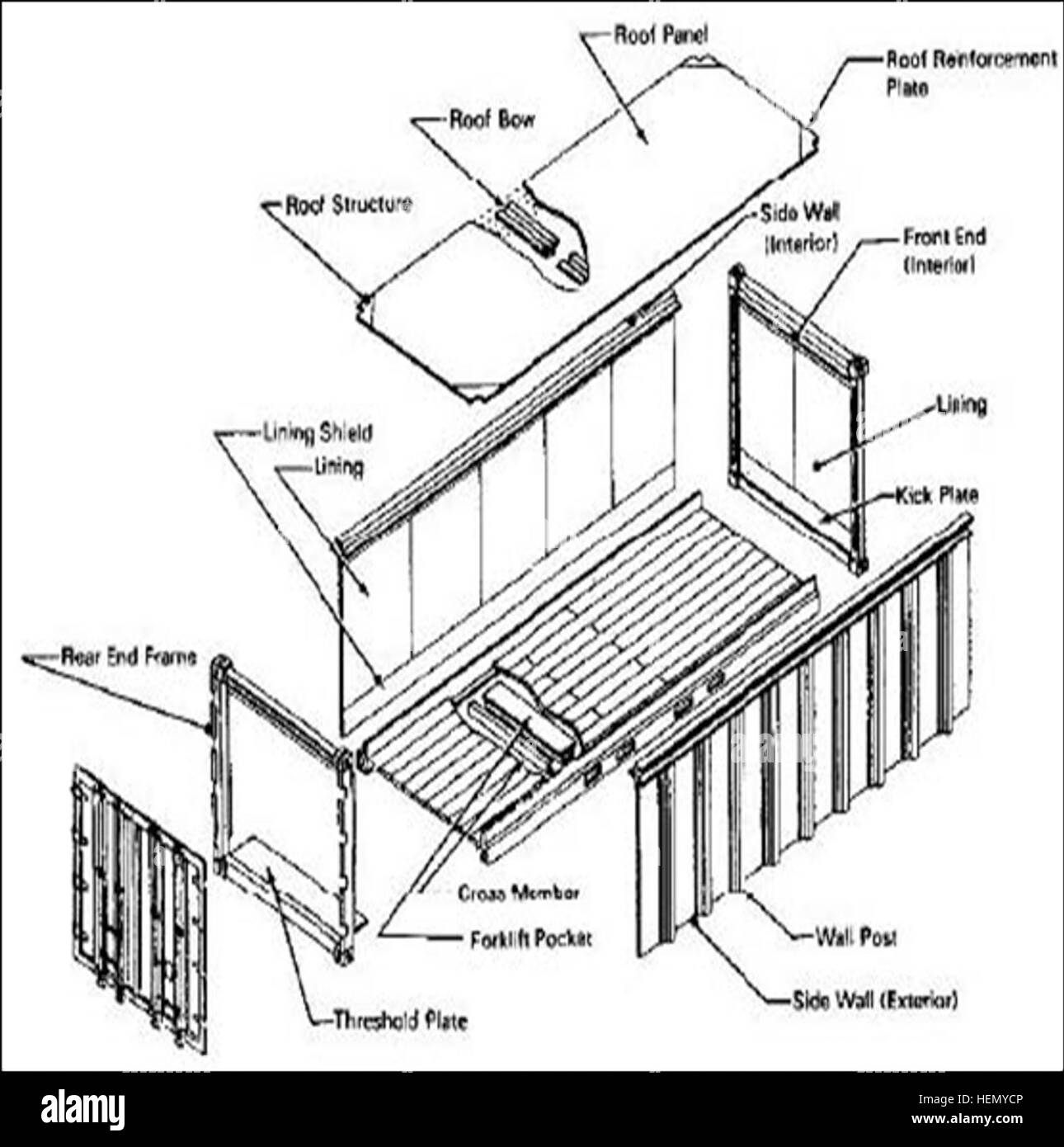 Exploded view typical aluminum container Black and White Stock Photos ...
