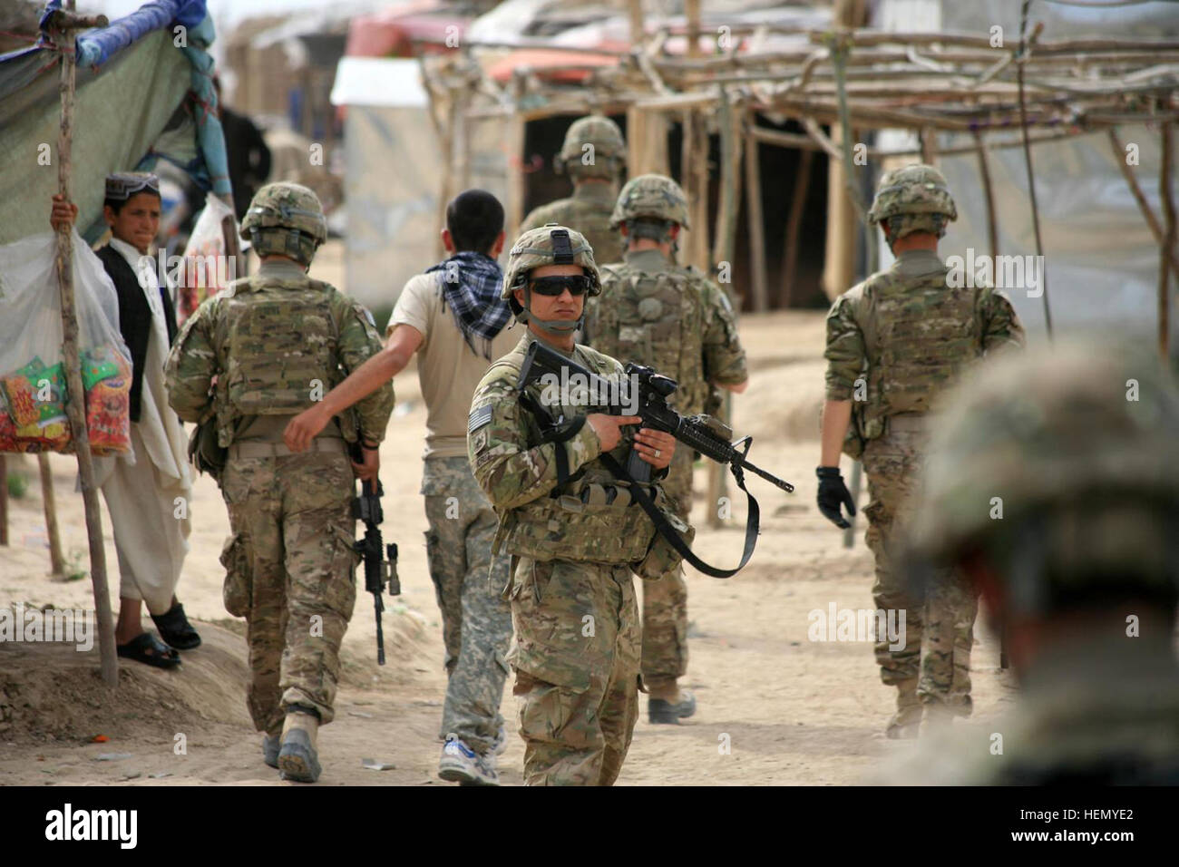 As a dismounted patrol of U.S. soldiers from A Battery, 1st Battalion ...