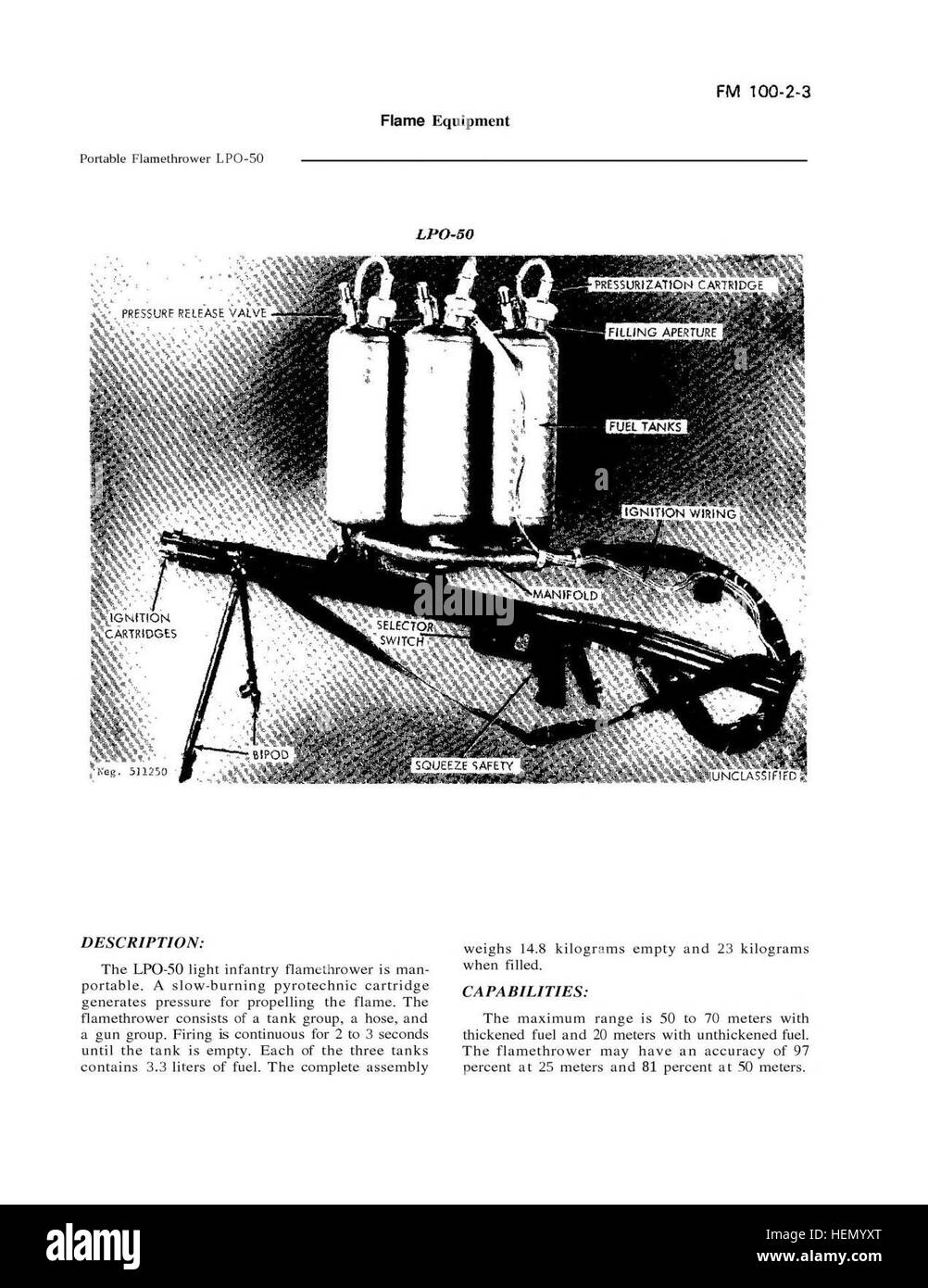 LPO-50 Flamethrower description Stock Photo - Alamy