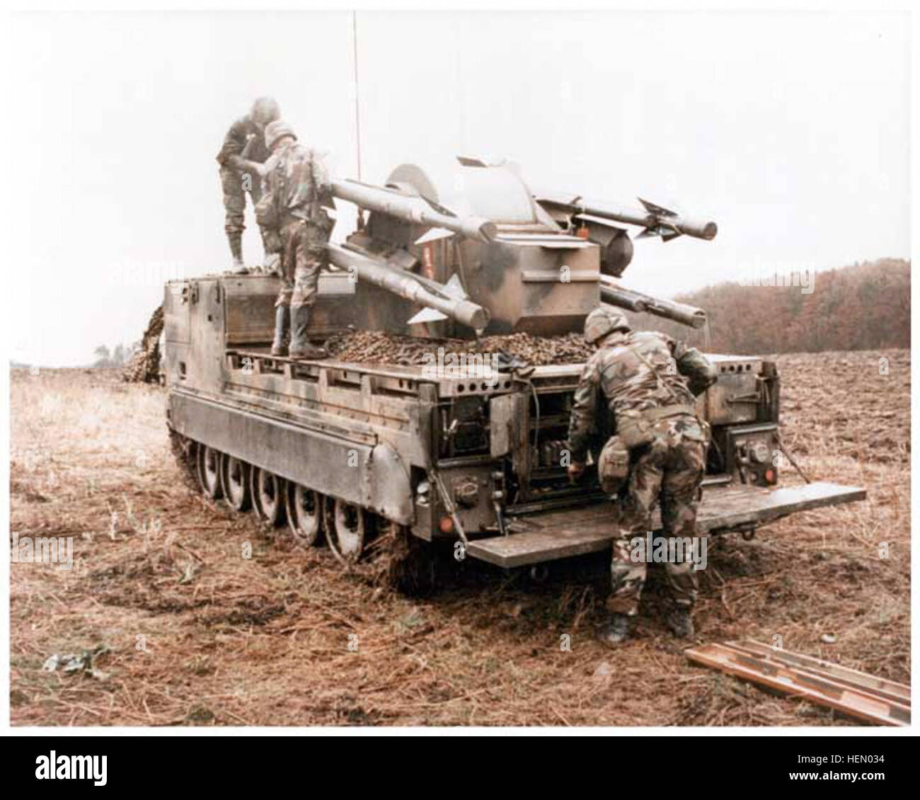 MIM-72 Chaparral surface-to-air missile system used by military units ...