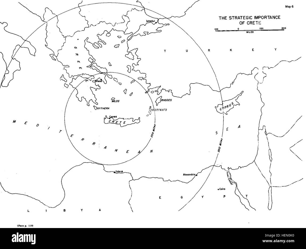 The map of Crete highlights its strategic importance in World War II ...