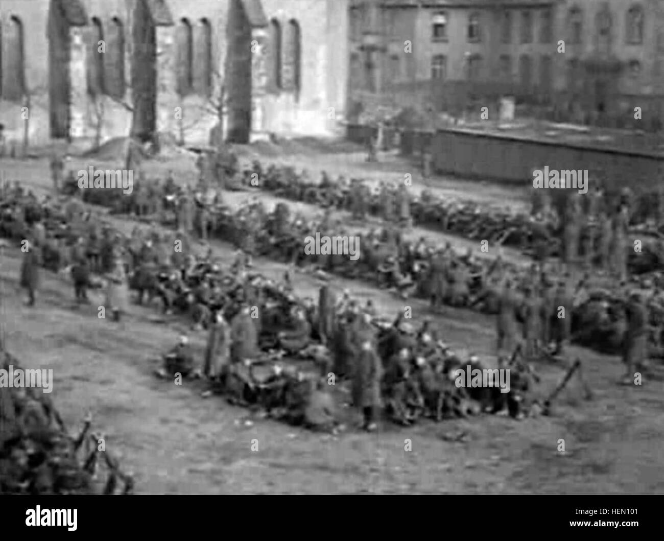 U.S. troops stationed at Maximin Barracks in Trier, Germany, in 1918 ...