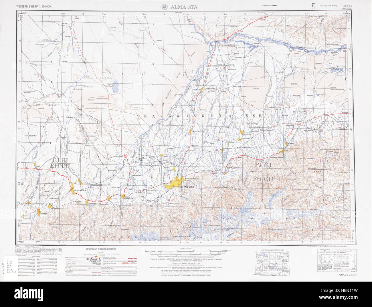 Ussr map nk 43 3 alma ata hi-res stock photography and images - Alamy