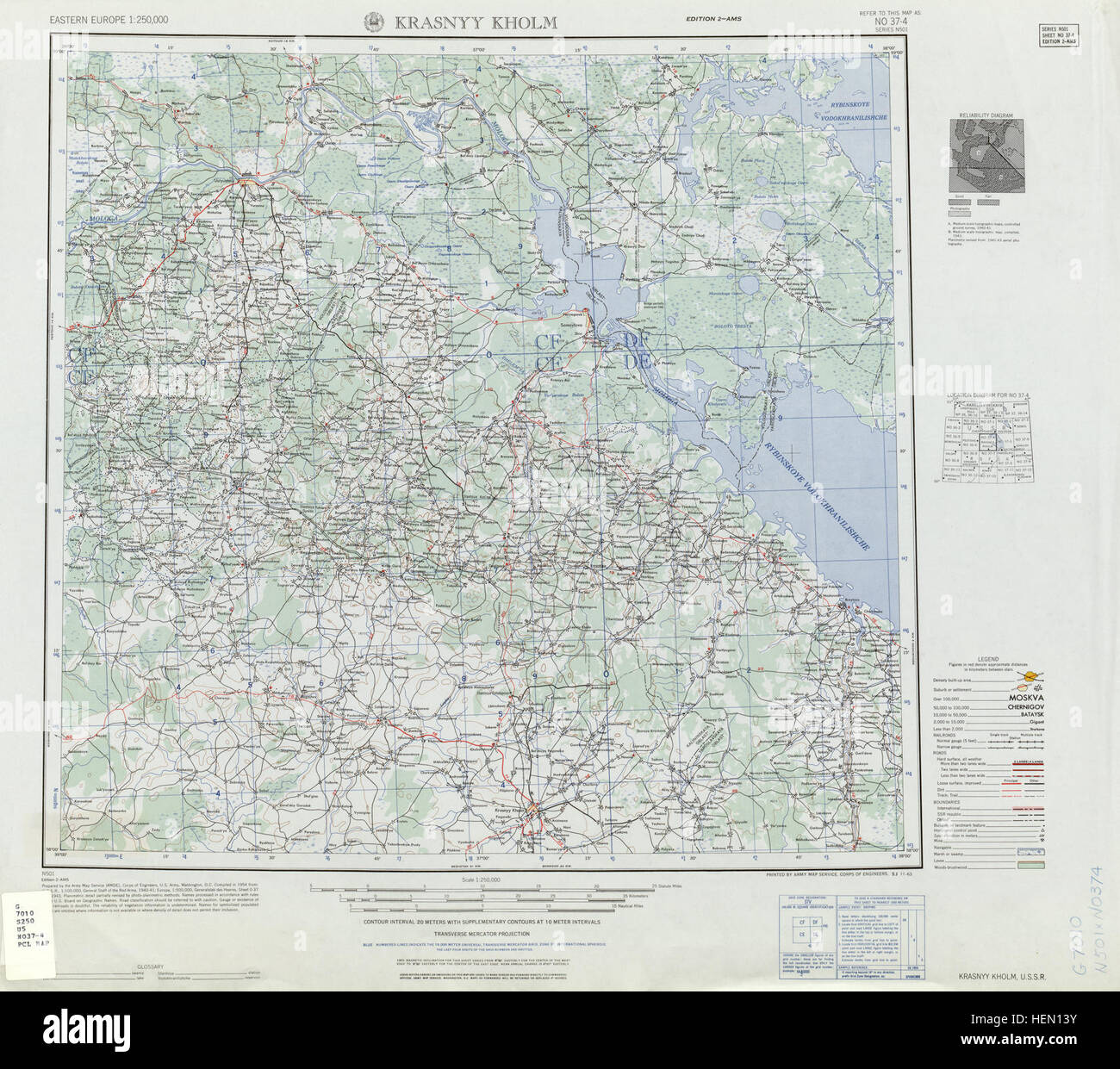 USSR map NO 37-4 Krasnyy Kholm Stock Photo - Alamy