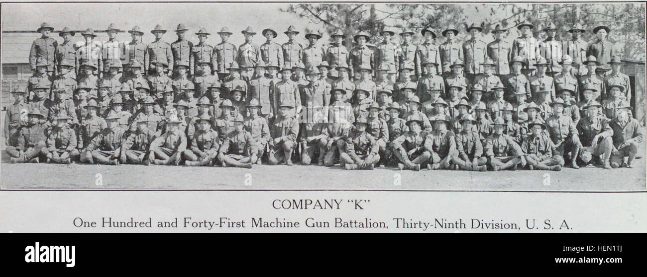Company K, 141st MG BN 1918 Stock Photo - Alamy