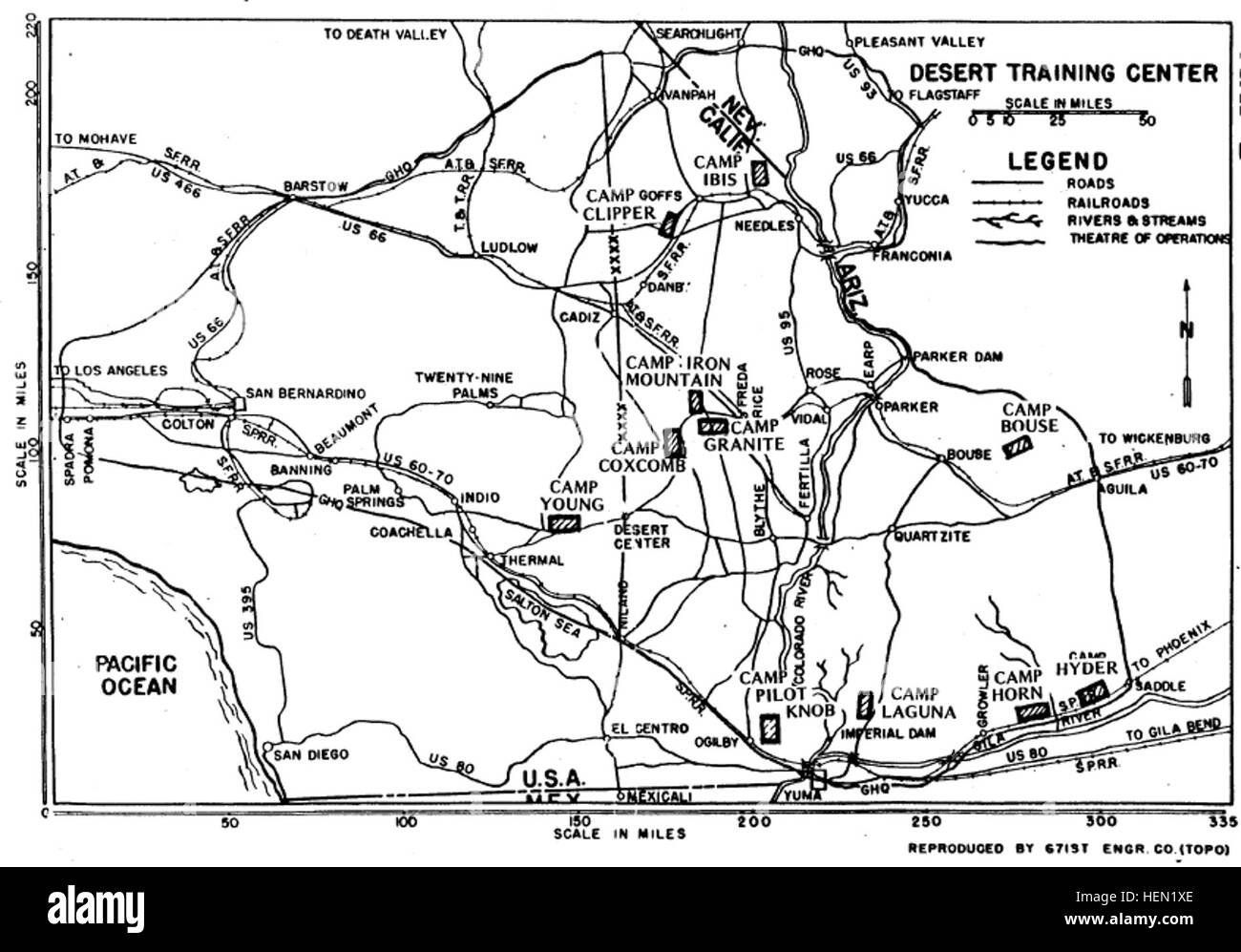 Desert training center map hi-res stock photography and images - Alamy