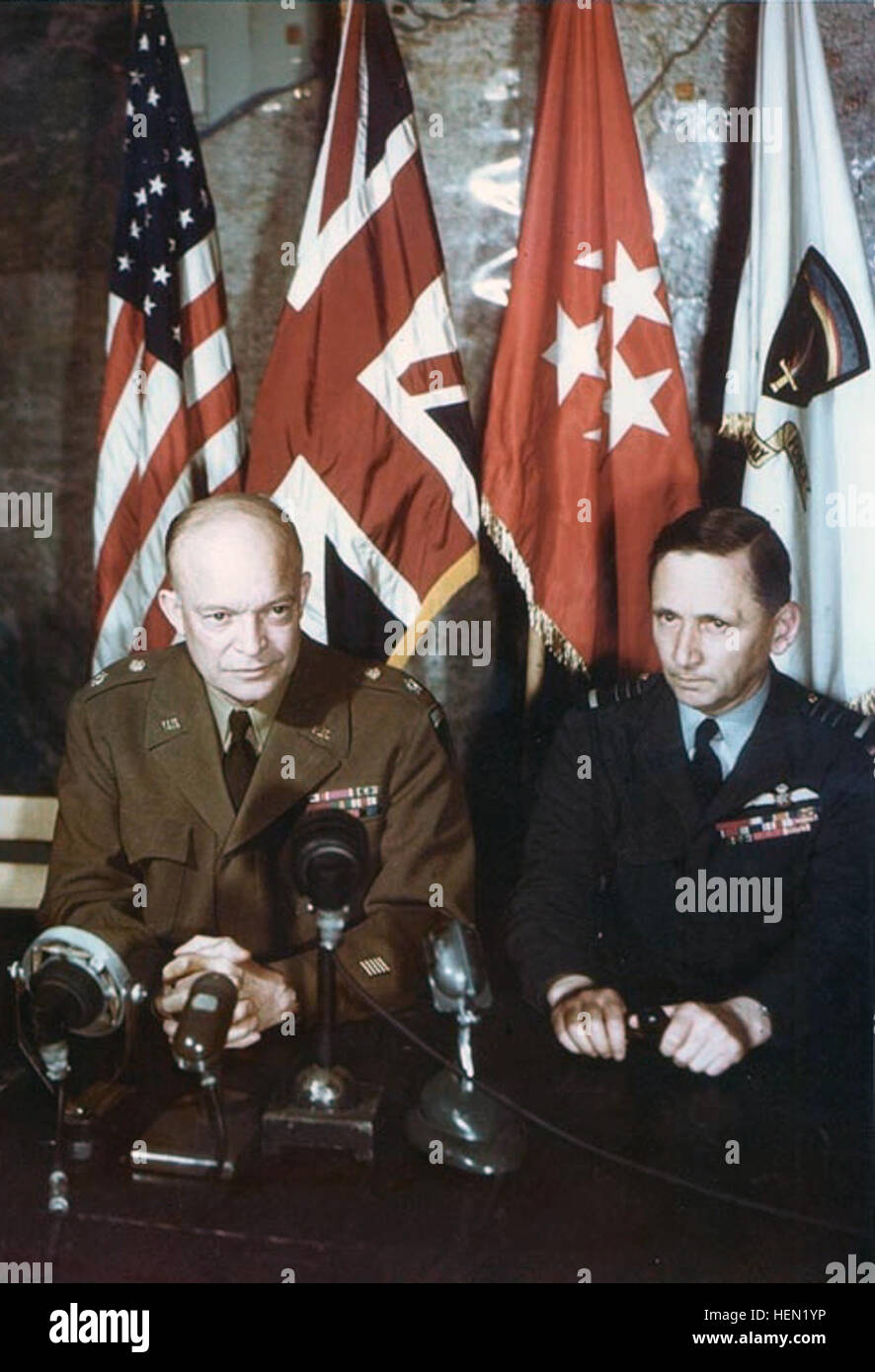 Eisenhower and Tedder after Germany's surrender Stock Photo - Alamy