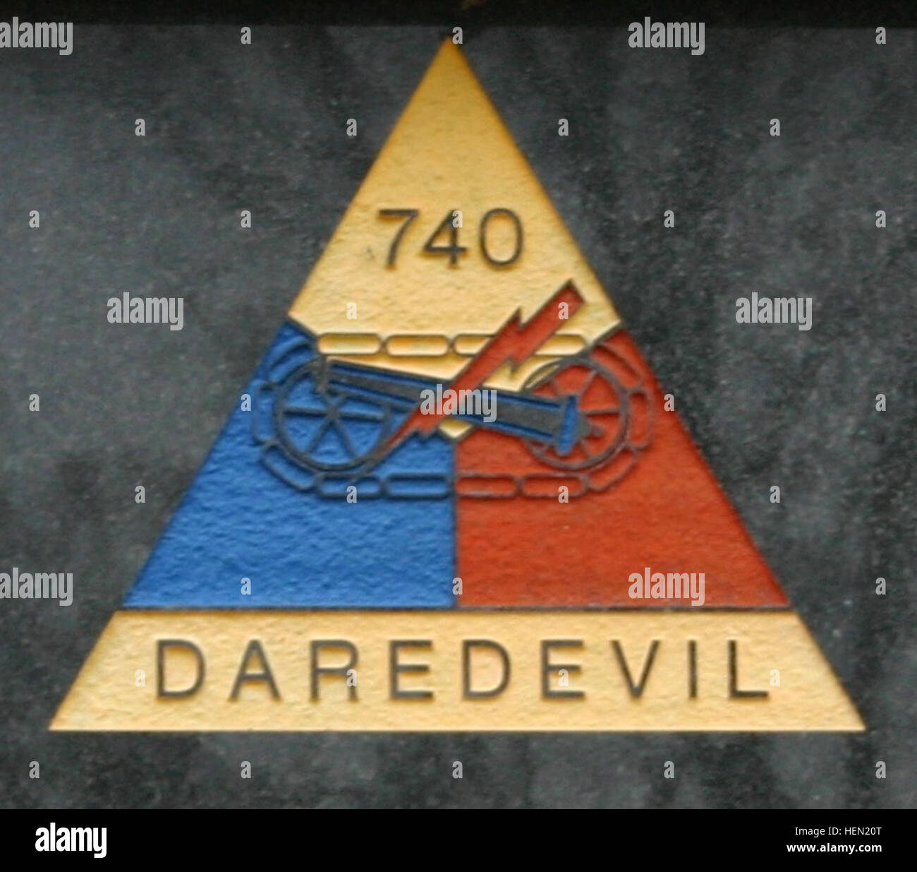 The emblem of the 740th Tank Battalion, nicknamed Daredevil, features ...