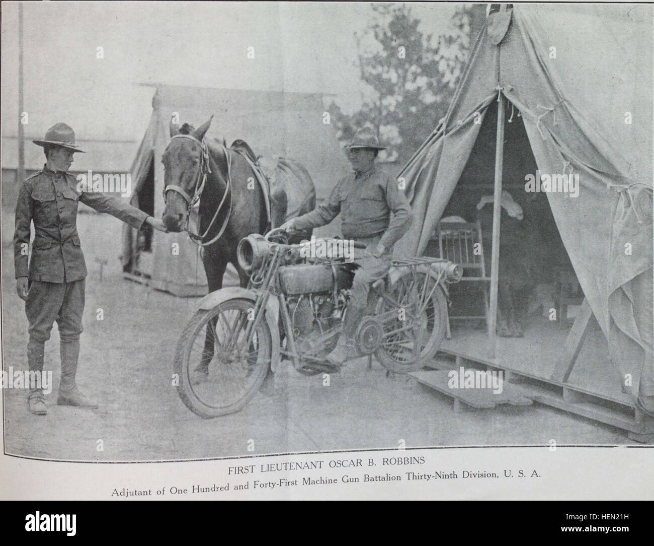 1st Lieutenant Oscar B. Robbins of the 141st Machine Gun Battalion ...