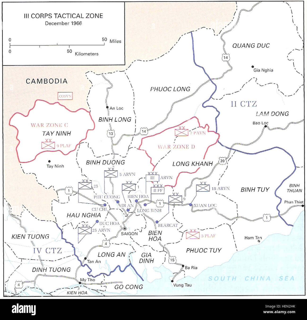 III Corps Tactical Zone December 1966 Stock Photo - Alamy