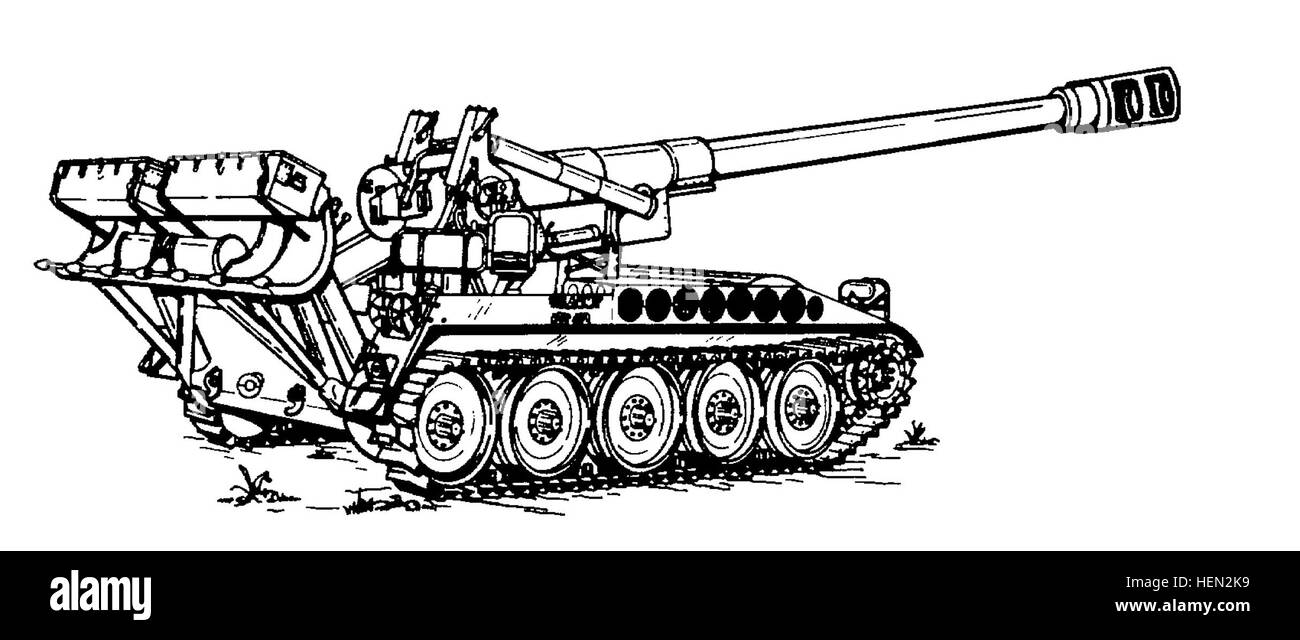 M110A2 8-inch heavy self-propelled howitzer Stock Photo - Alamy