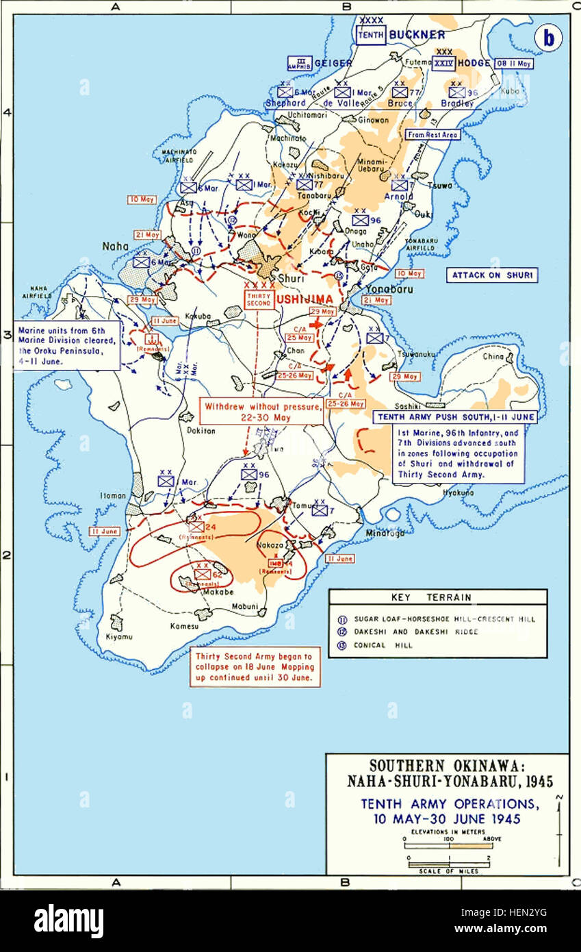 Okinawa, April-June 1945-49b - Naha-Shuri-Yonabaru Stock Photo - Alamy