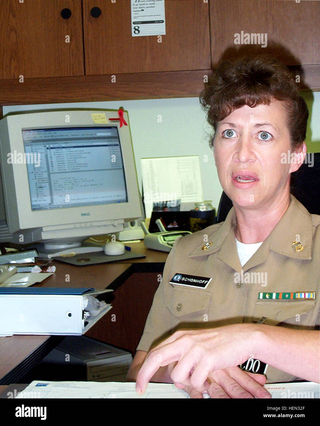 Navy mess specialist Chief Petty Officer Colleen M. Schonhoff Stock ...