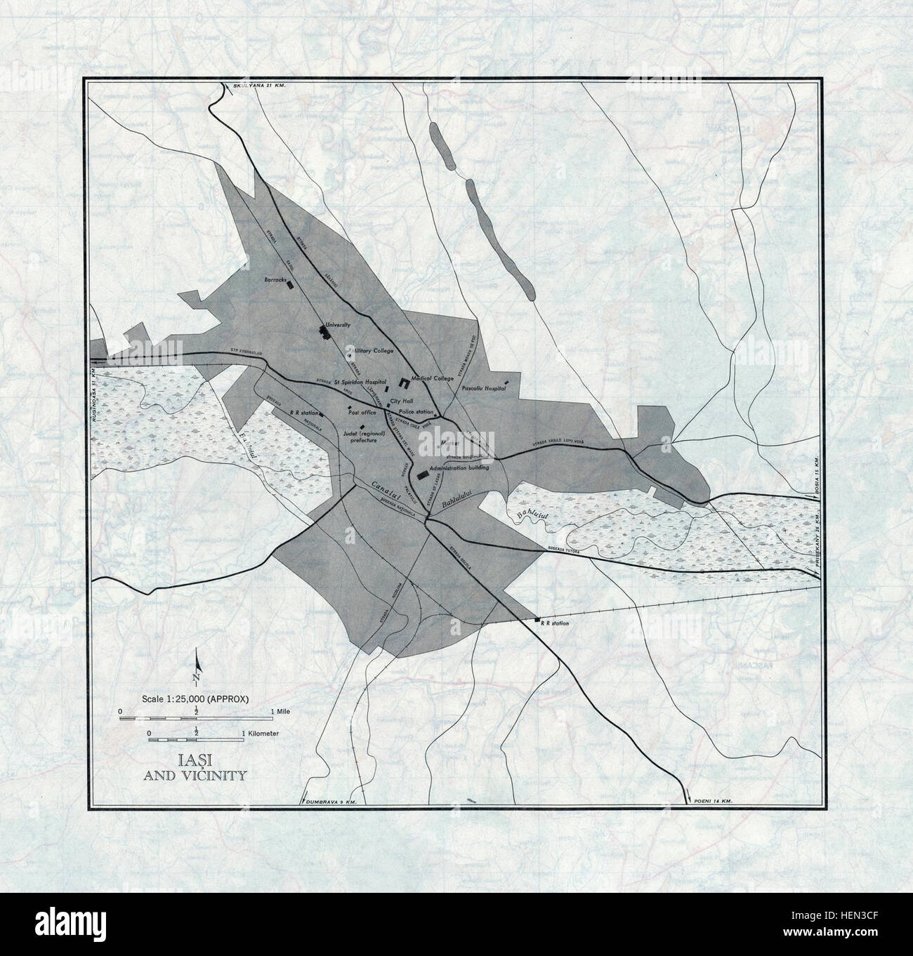 This map of the Iasi vicinity produced by the USSR provides topographic ...
