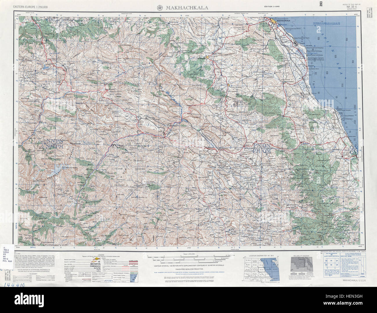 USSR map NK 38-6 Makhachkala Stock Photo - Alamy
