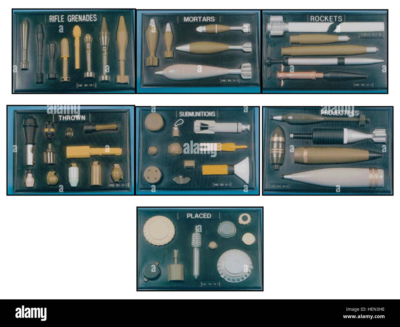 Unexploded Ordnance Recognition 7-Board Set Stock Photo - Alamy
