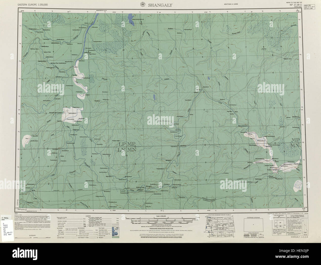 USSR map NP 37-11 Shangaly Stock Photo - Alamy