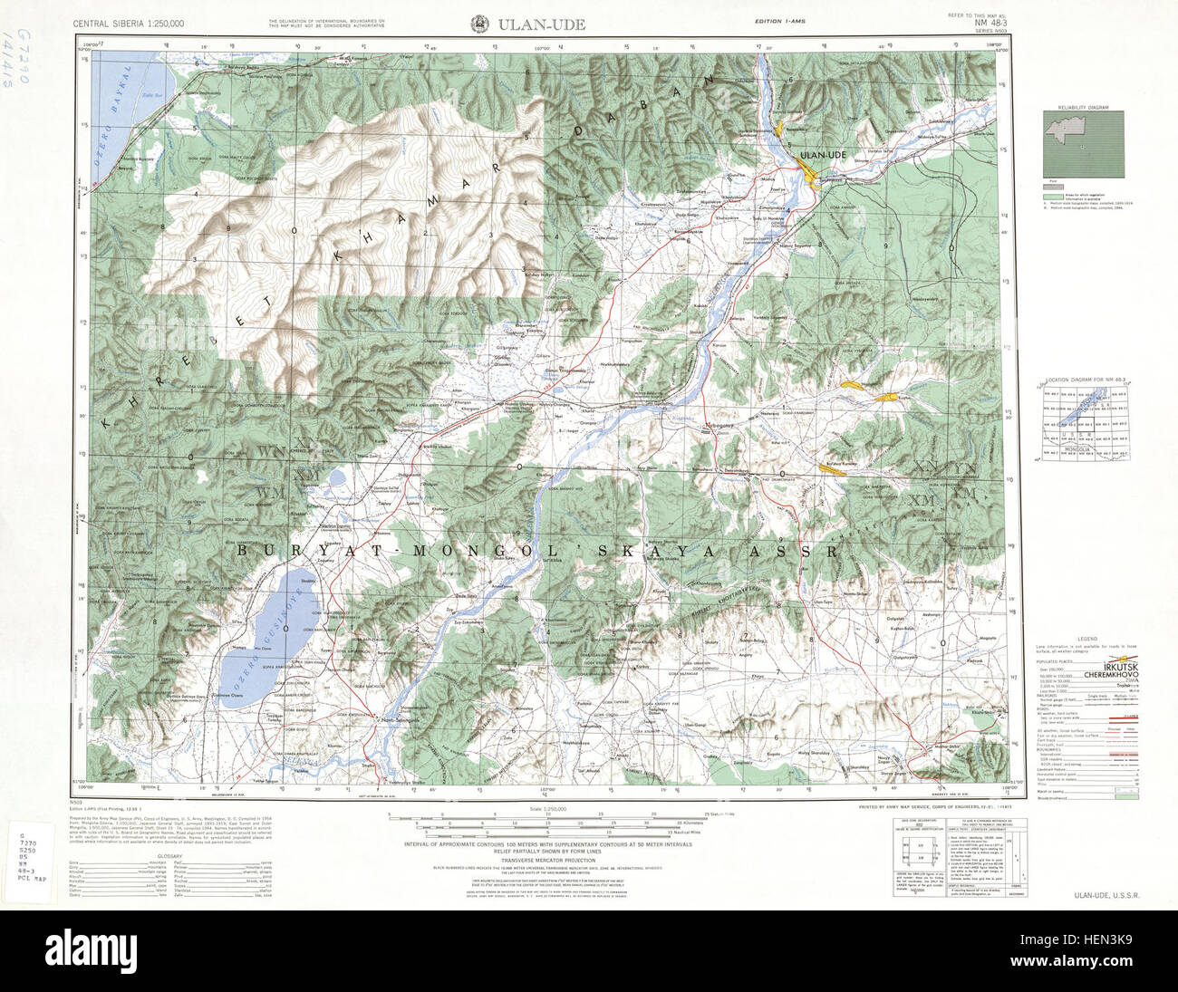 USSR map NM 48-3 Ulan-Ude Stock Photo - Alamy