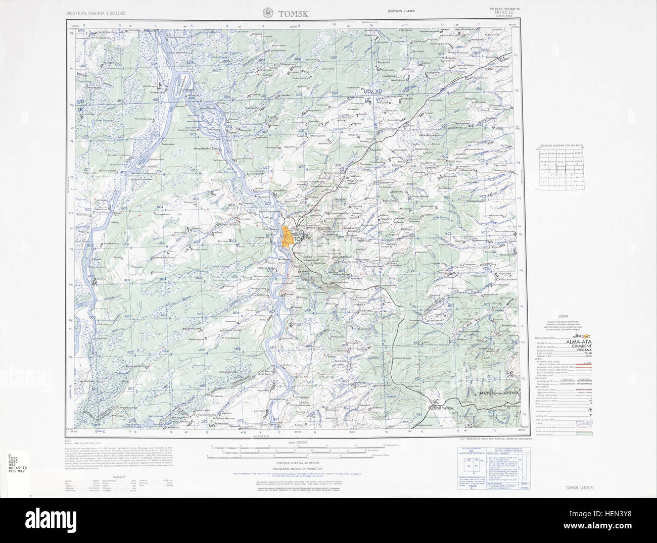 USSR map NO 45-10 Tomsk Stock Photo - Alamy