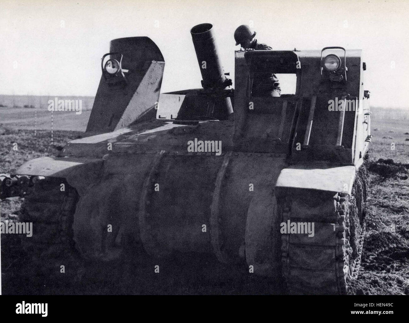 The 9.75-inch mortar mounted on an M7 chassis is a self-propelled ...