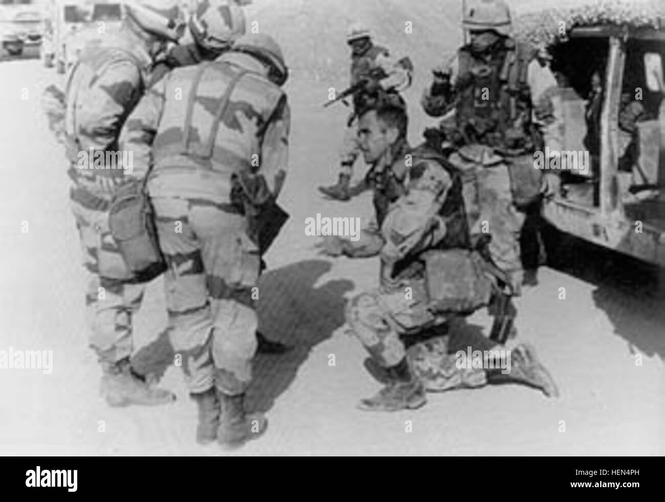 Col. Ronald F. Rokosz (kneeling), commander of 2d Brigade, 82d Airborne ...