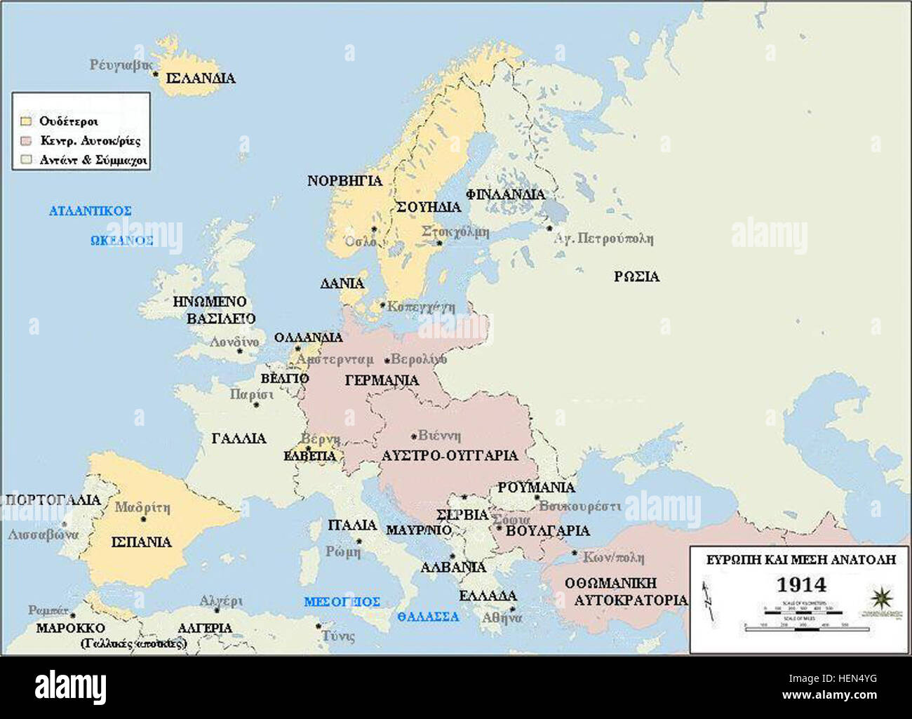 Map of europe 1914 hi-res stock photography and images - Alamy