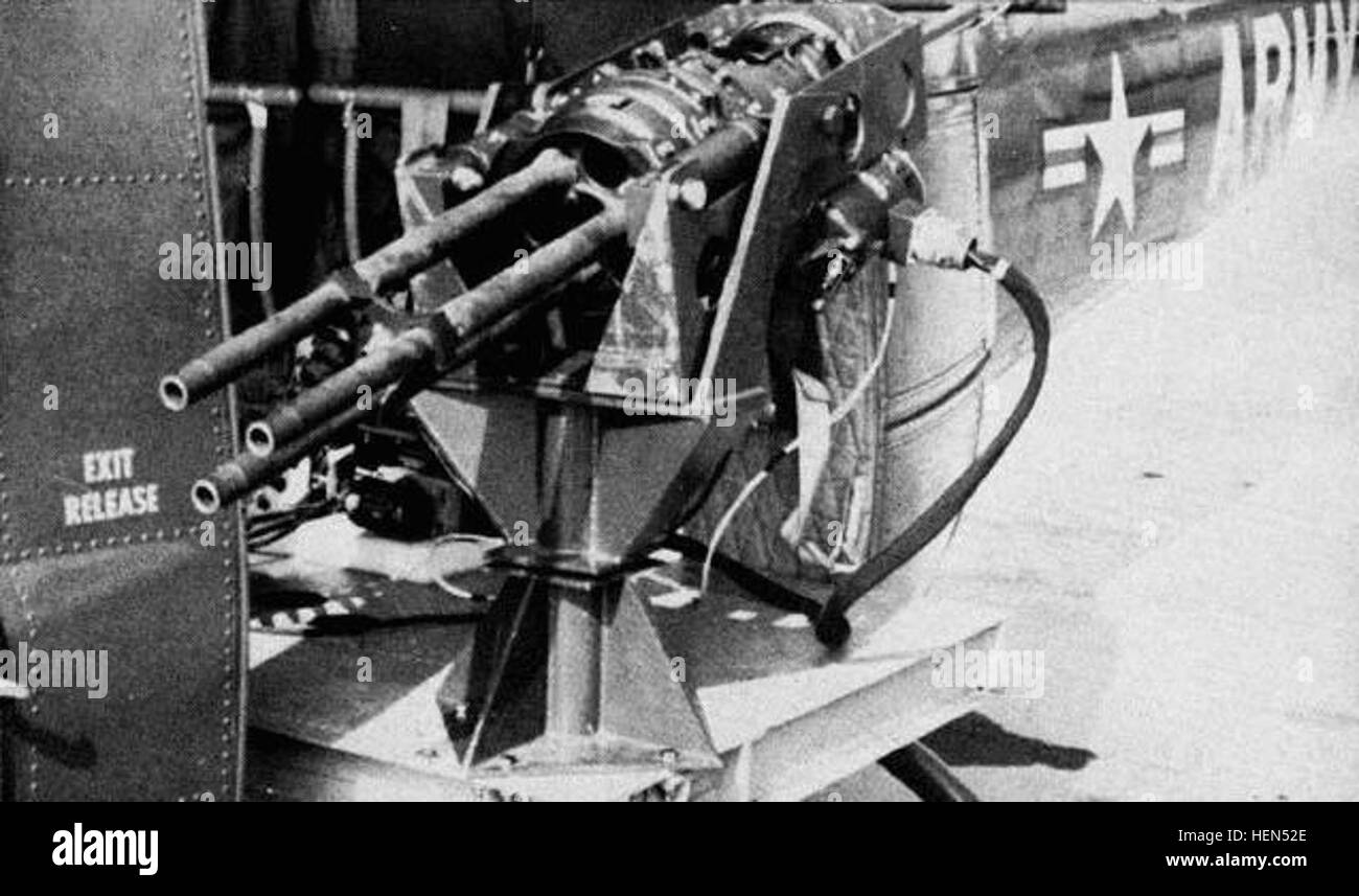 The M197 20mm Gatling gun mounted on UH-1D helicopters is used for ...