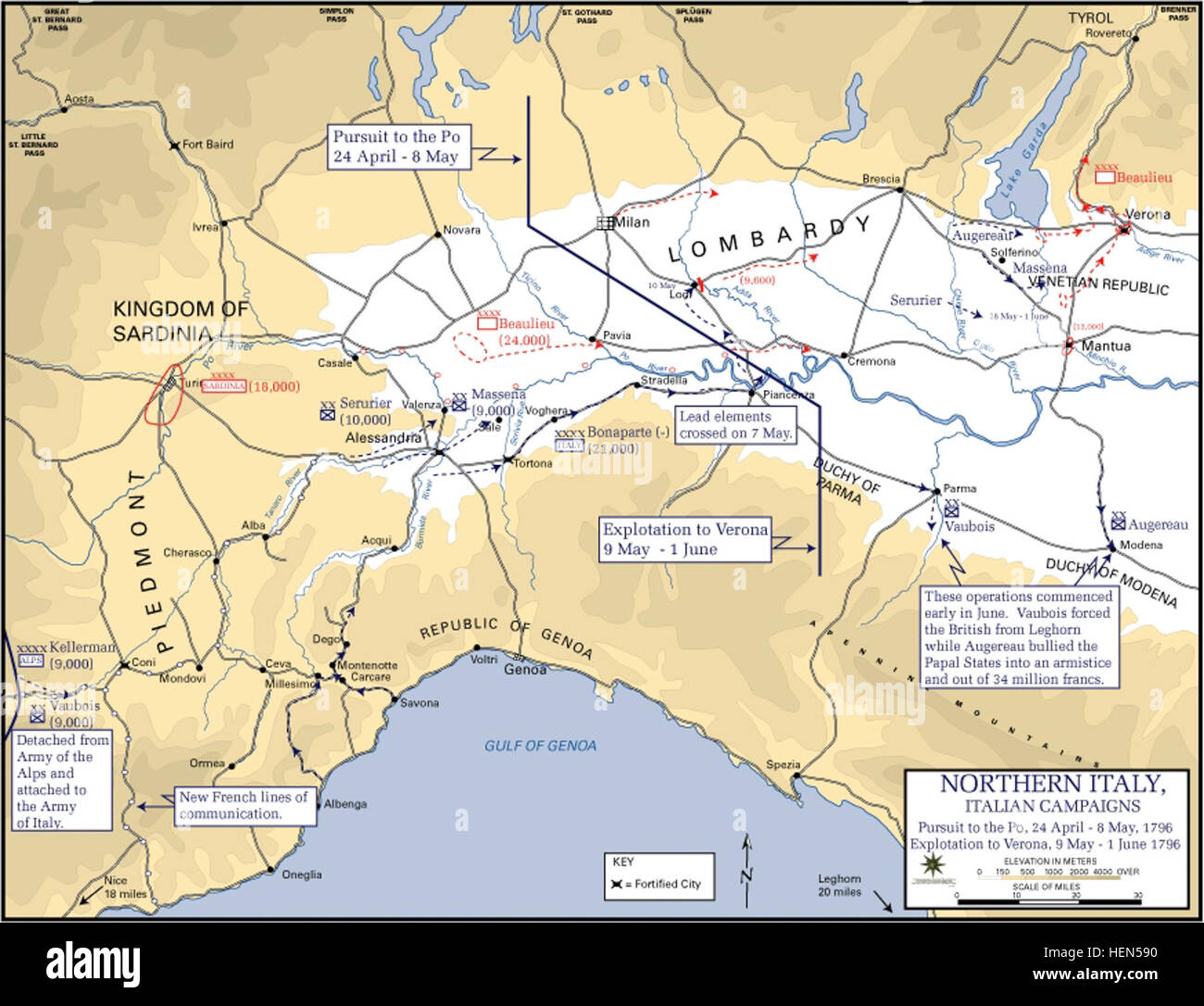 Italian campaigns 1796 Stock Photo - Alamy