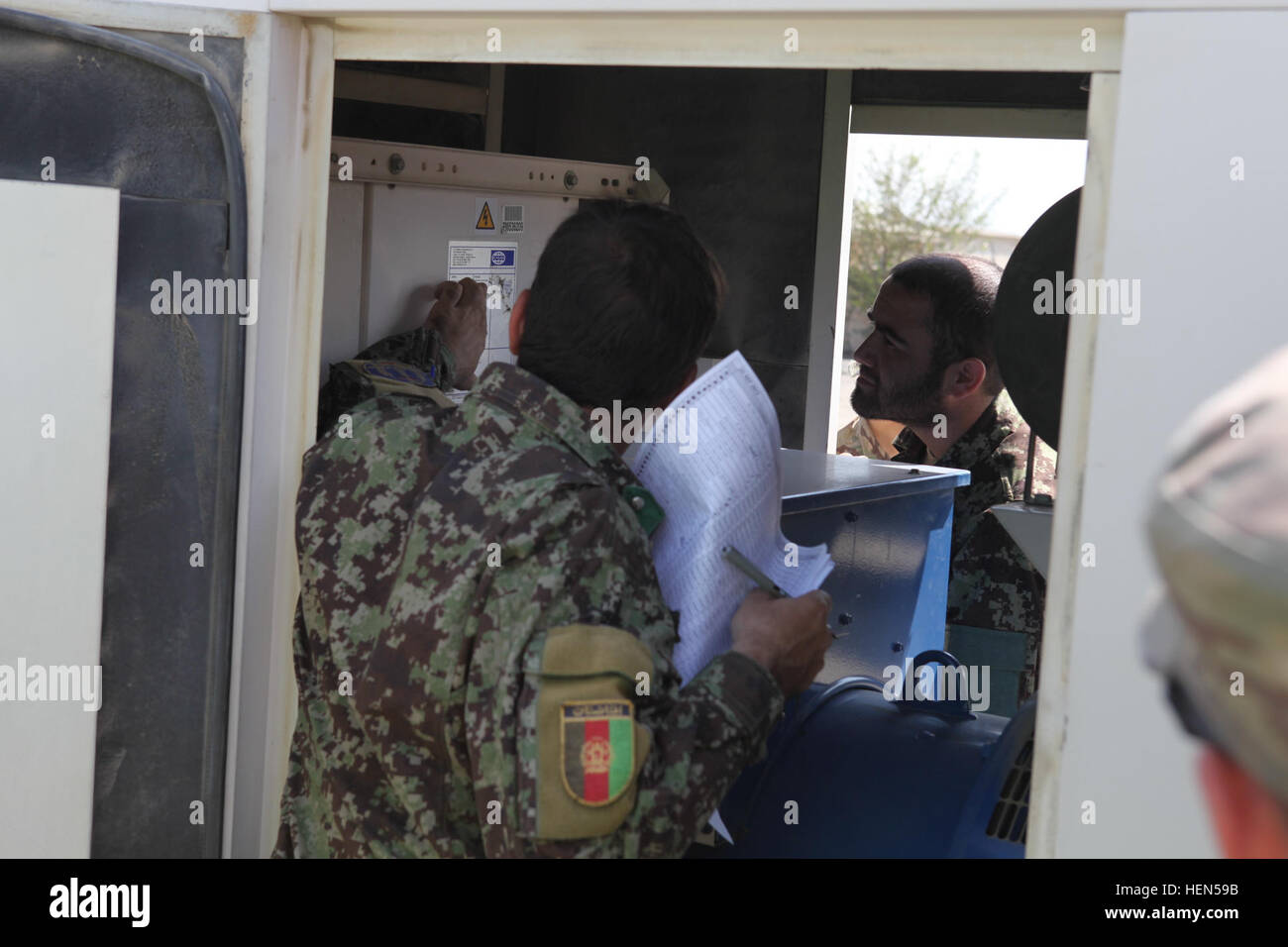 Afghan National Army soldiers from 7th Kandak S-4, 1st Brigade, 203rd ...