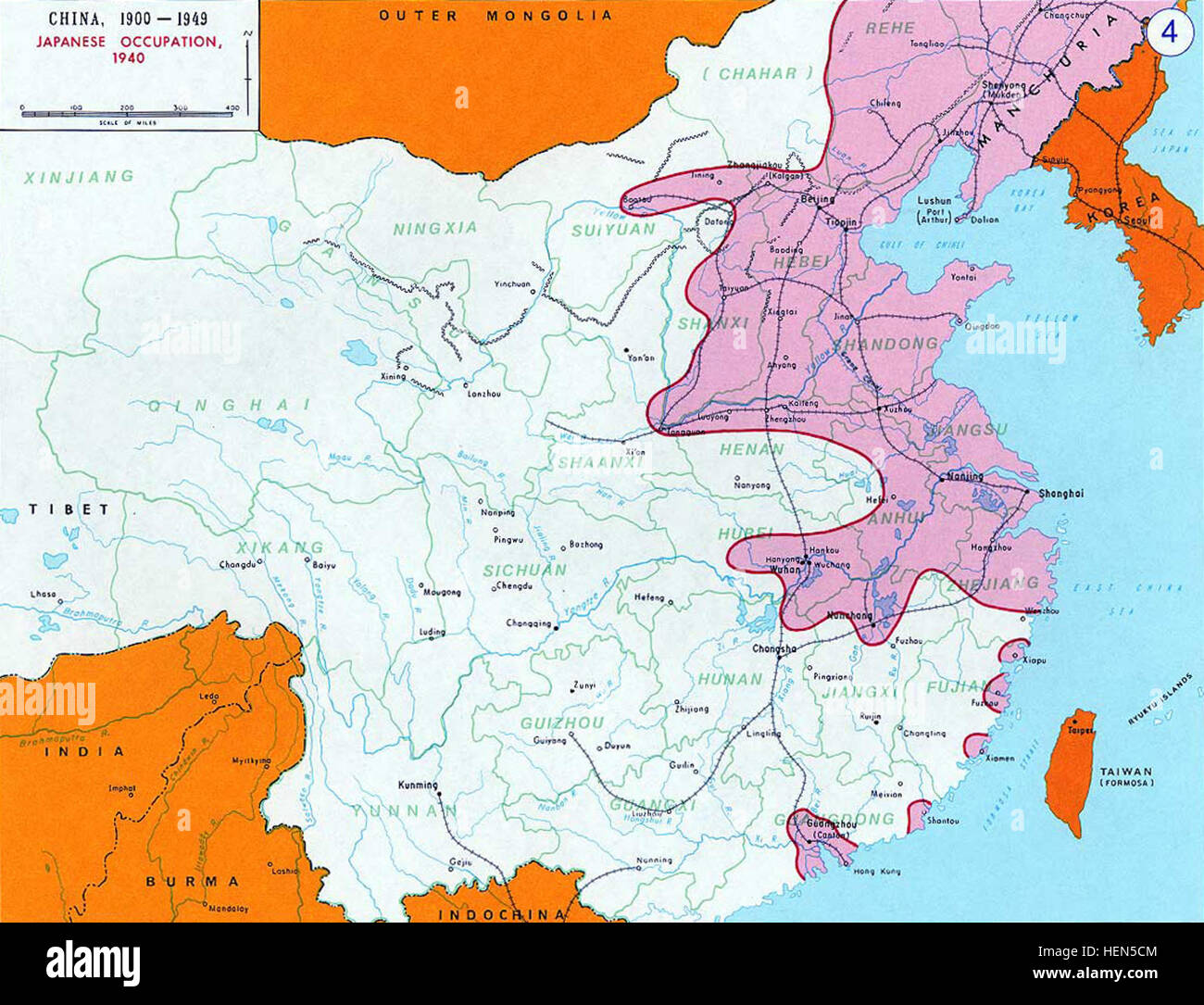 Japanese Occupation - Map Stock Photo - Alamy