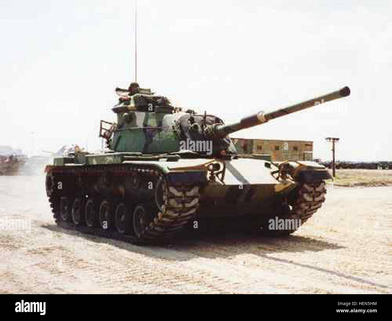 M60 Patton main battle tank, showing armored hull, turret, 105mm main ...