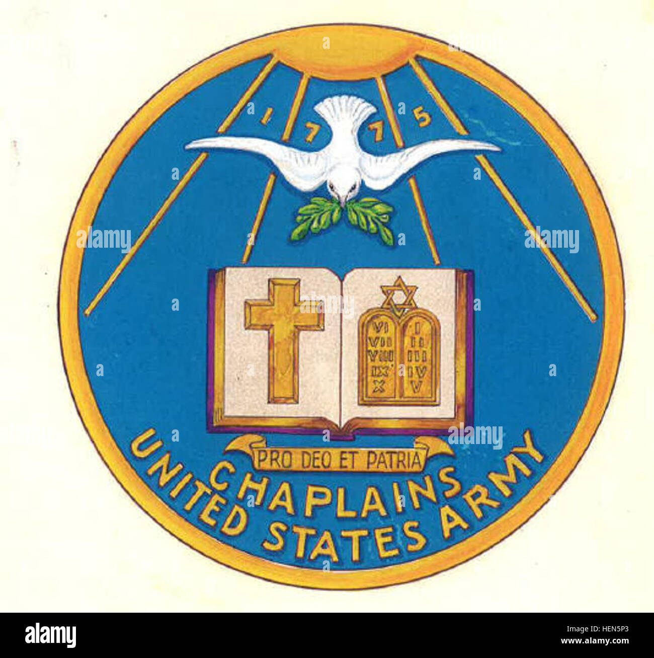 Old Army Chaplain Corps Branch Plaque TIOH Stock Photo - Alamy
