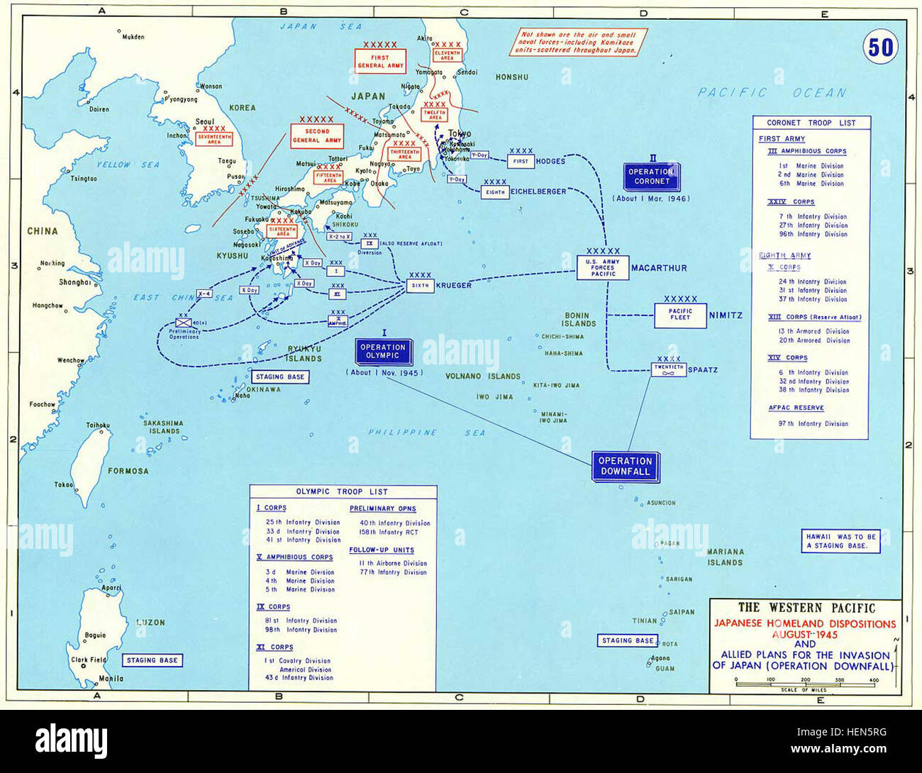 Operation Downfall - Map Stock Photo - Alamy