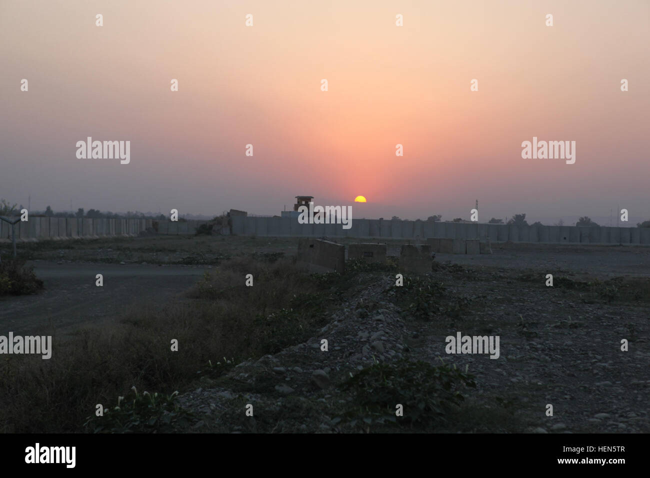 Evening falls after a day of inventorying on Forward Operating Base ...