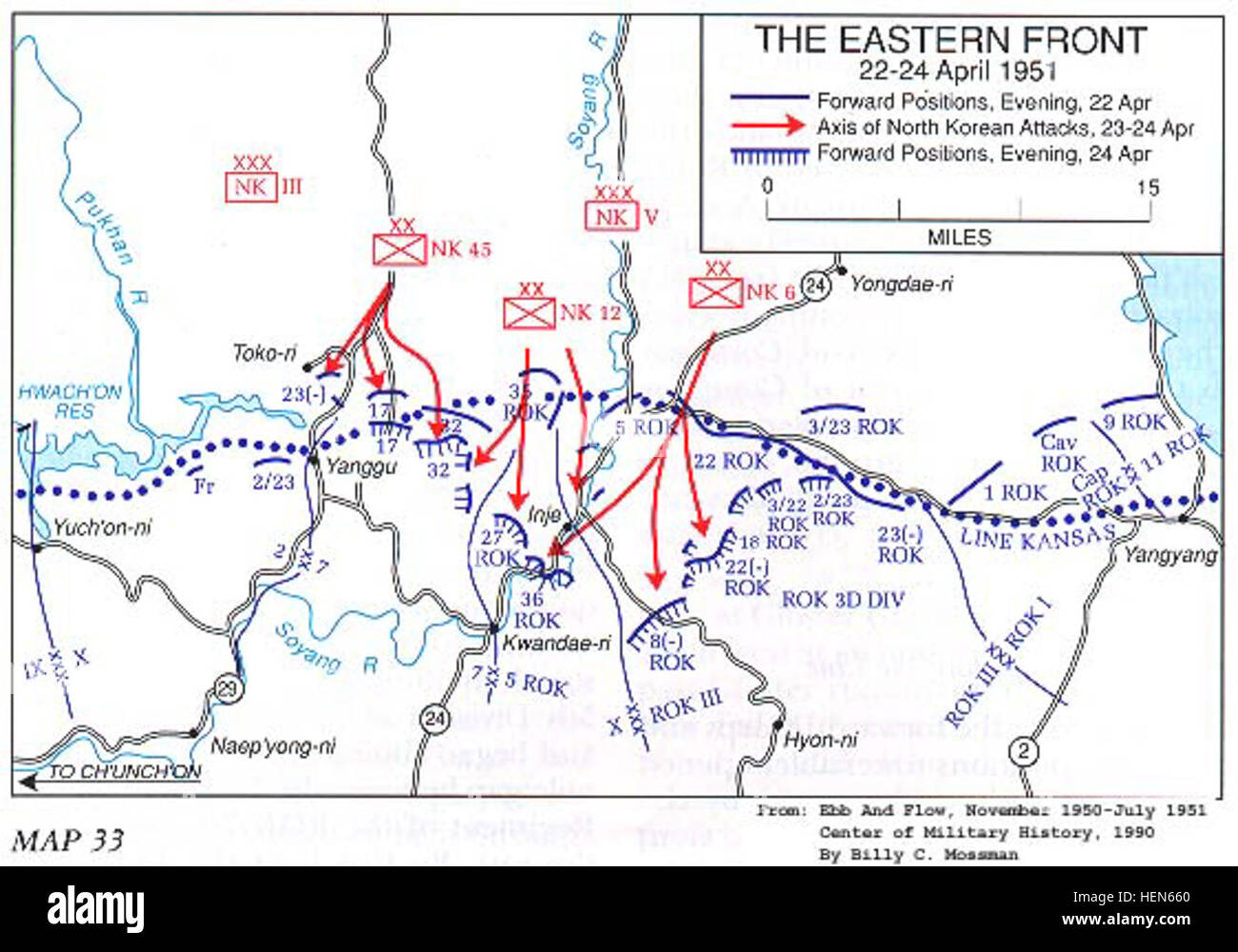 The Chinese Spring Offensive Eastern Front Korea April 1951 Stock Photo ...