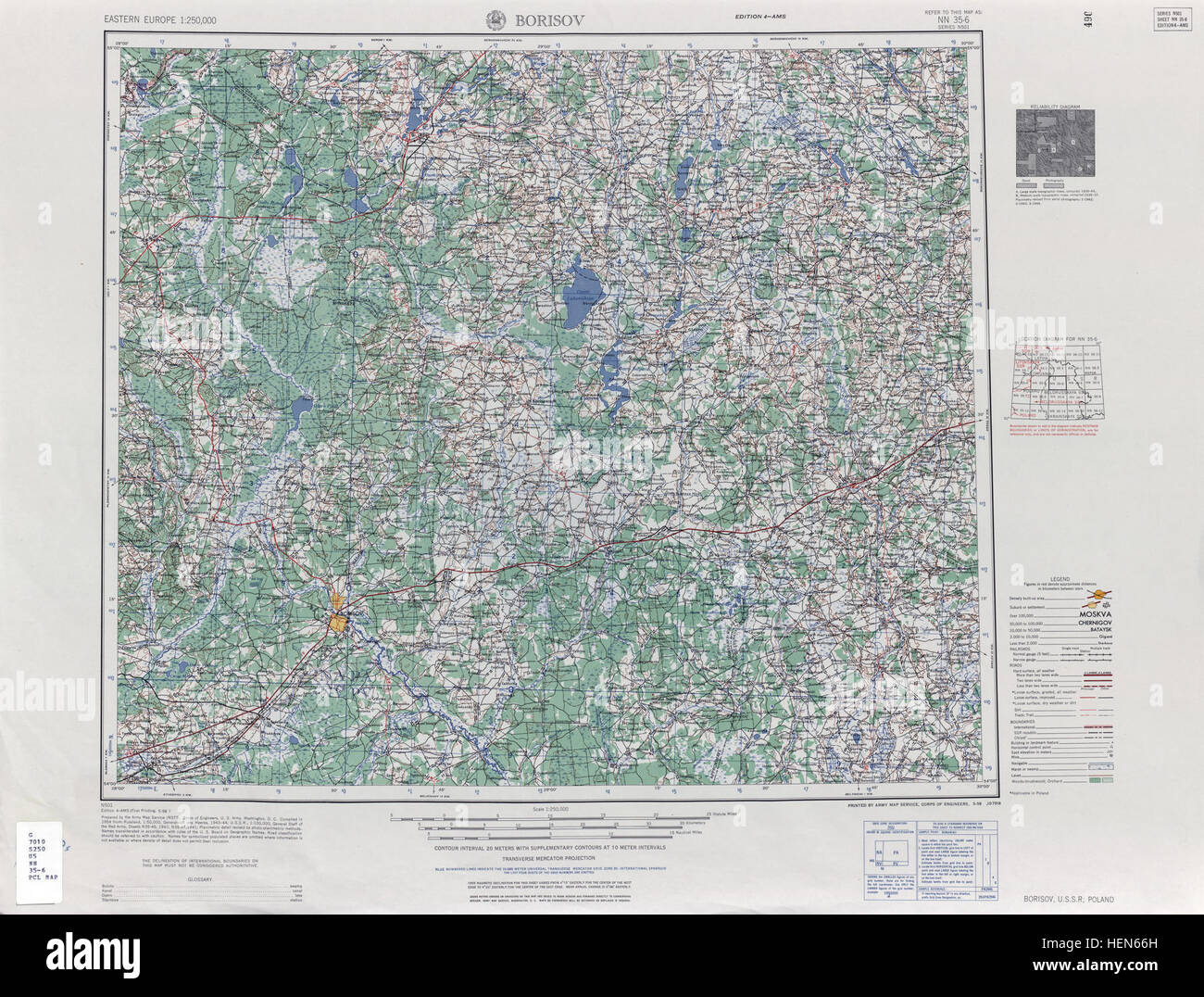 USSR map NN 35-6 Borisov Stock Photo - Alamy