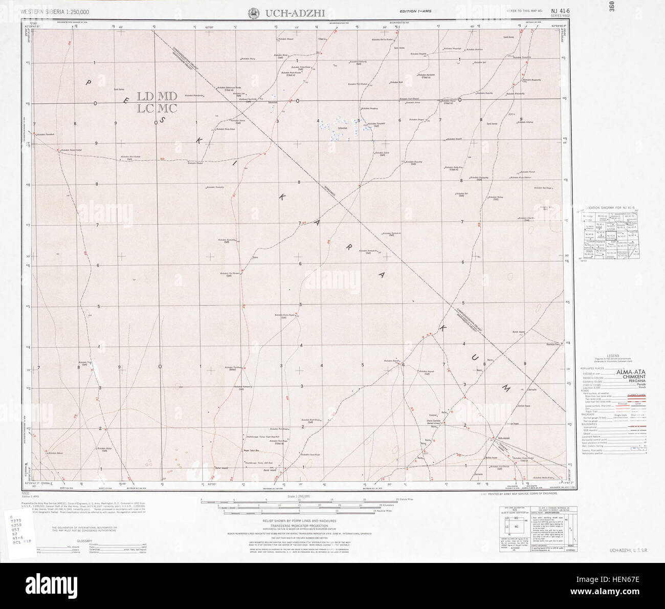 USSR map NJ 41-6 Uch-Adzhi Stock Photo - Alamy