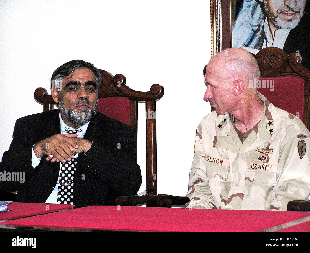 Governor Yousaf Pashtun of Kandahar Province, left, and Maj. Gen. Eric ...